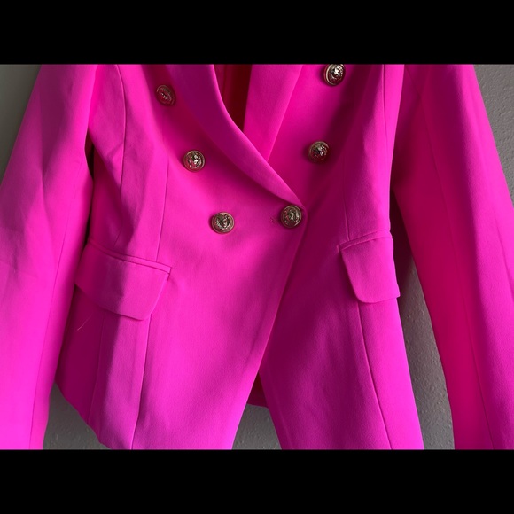Jackets & Coats | Nwot Jam Luxury Wear Brand Double Breasted Hot Pink ...